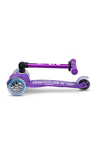 Micro Kickboard - Foldable Mini Deluxe Scooter, 3-Wheeled, Lean-to-Steer, Swiss-Designed, Award-Winning for Toddlers and Preschoolers Ages 2-5 (Purple)