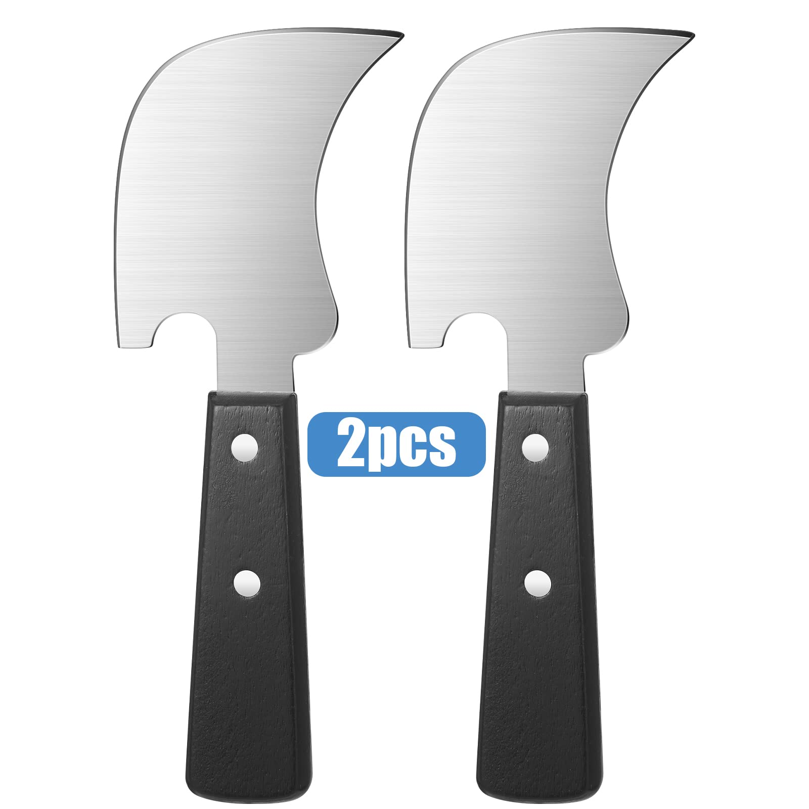 Hanaive 2 Pcs One Handed Gadgets Rocker Knife for Disabled, Disabled Products for Adults, Curved Steak Knife, Easy Hold Utensil for Chopping Limited Strength Hand Arthritis, Elderly or Pet Owner