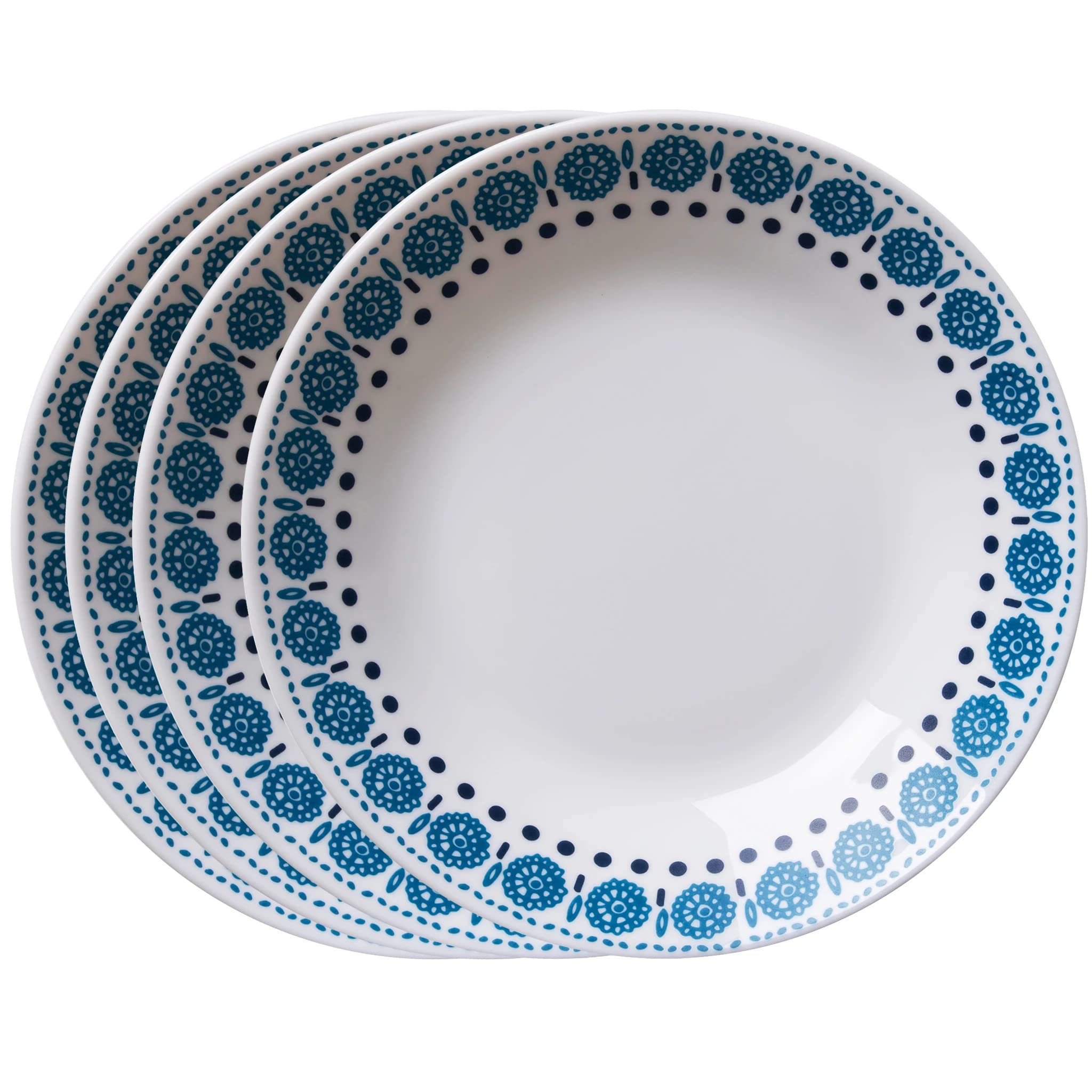 Corelle Everyday Expressions 12-Piece Dinnerware Set, Azure Medallion, Glass
