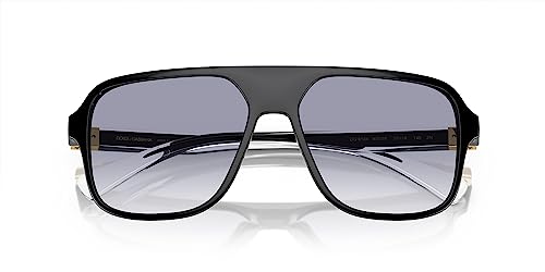 Dolce & Gabbana Men's Round Fashion Sunglasses, Black/Clear Gradient Blue, One Size
