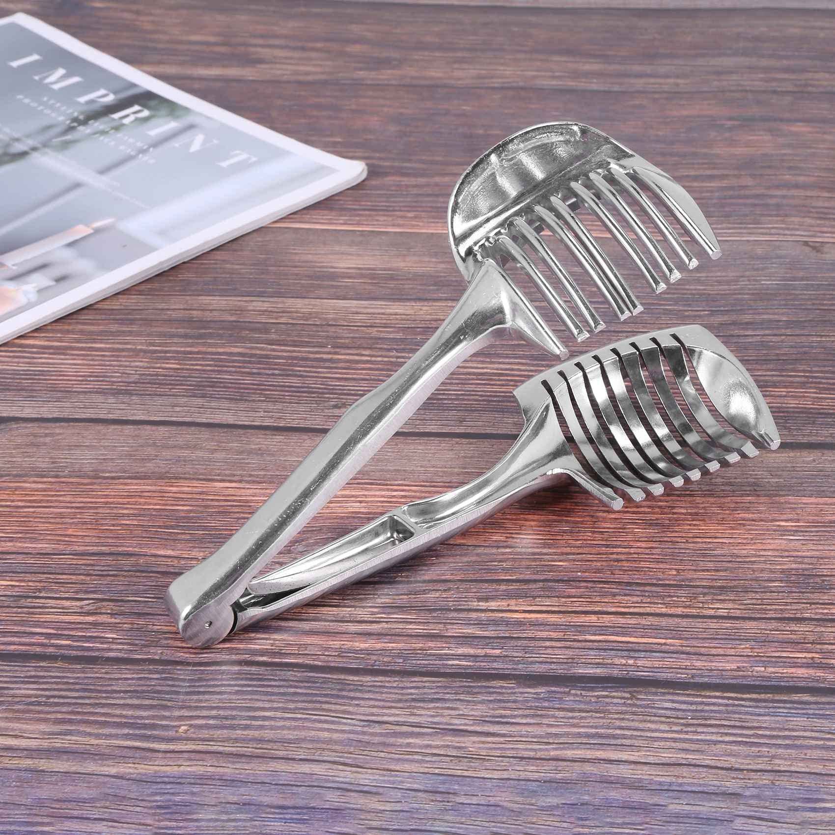 Gigavino Multiuse Tomato Slicer,Multi-Functional Slicer,Design for Accurate Cuts Tomatoes Lemon Cutter,Handheld Onion Slicer