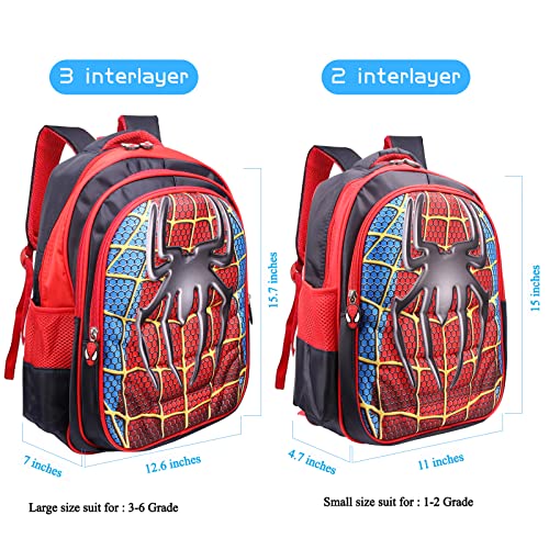 Nicexx Boys Backpacks for Elementary School Spider Cartoon Design Kids School Backpack Lightweight Durable Red SB Sb00