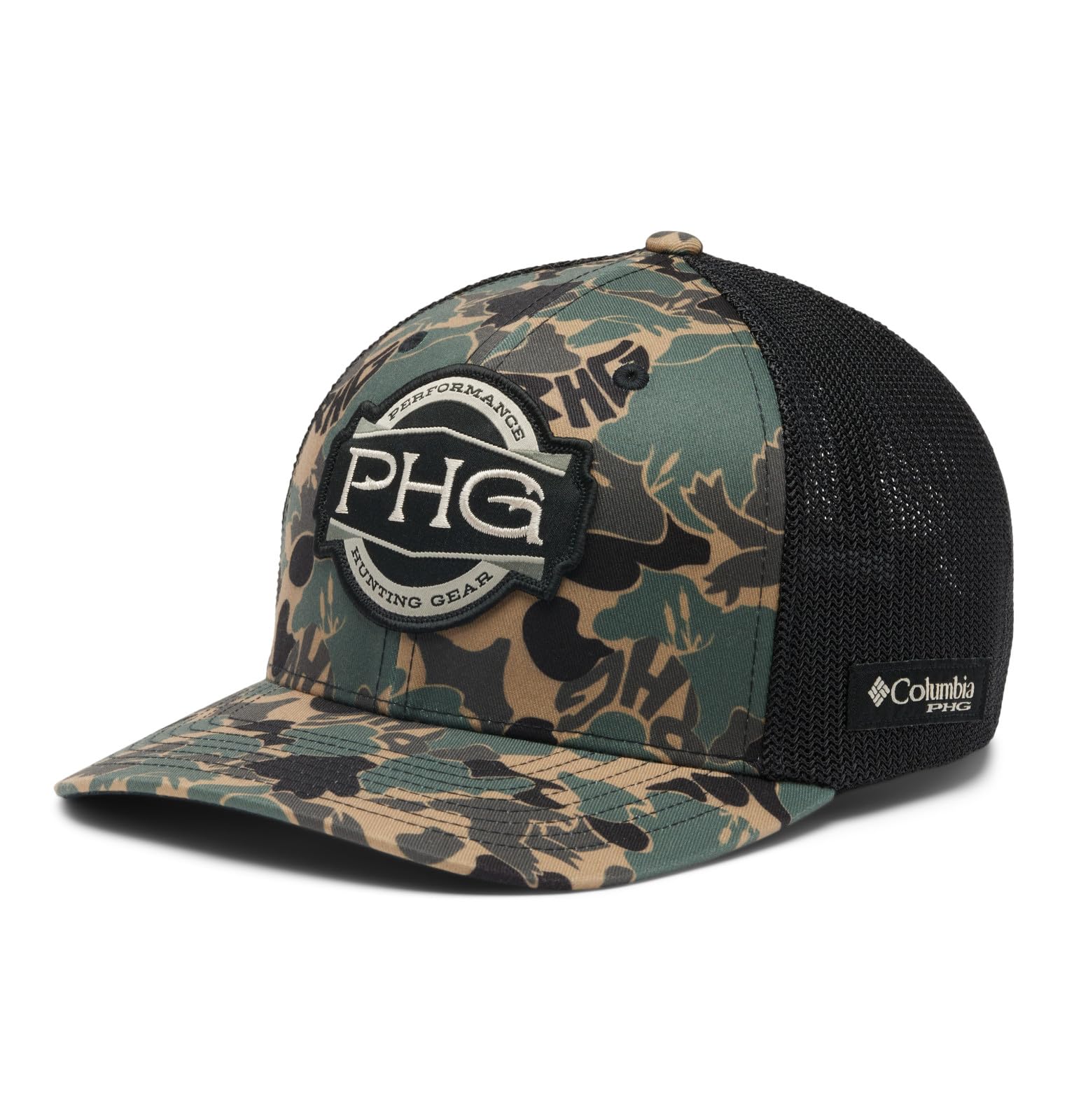 Columbia Unisex PHG Antlers Mesh Ball Cap, Sahara Duck Camo/Black, Large/X-Large