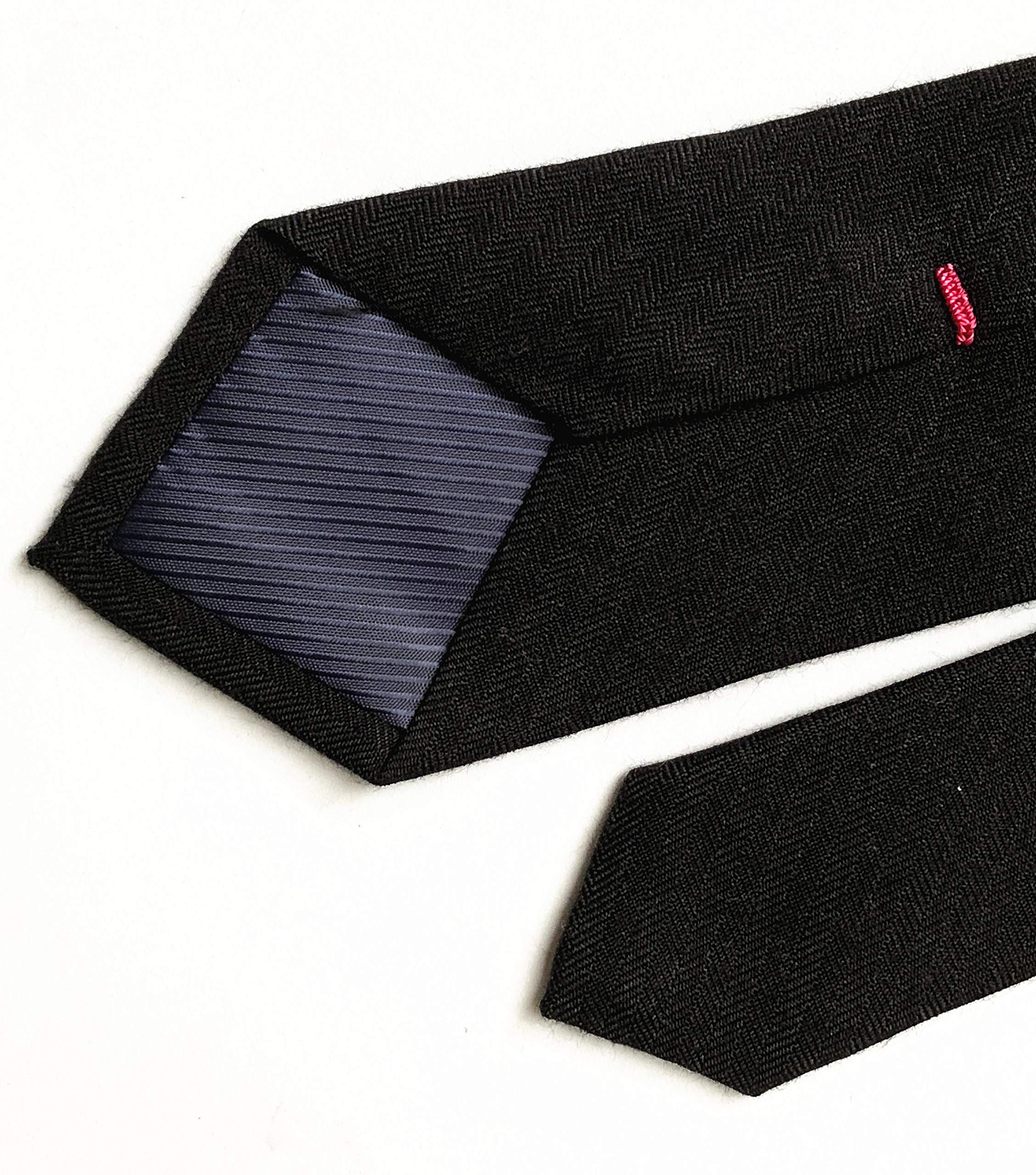 Ctskyte Men Skinny Black Silk Wool Ties Cotton Timeless Matte Texture Neckties for Groom