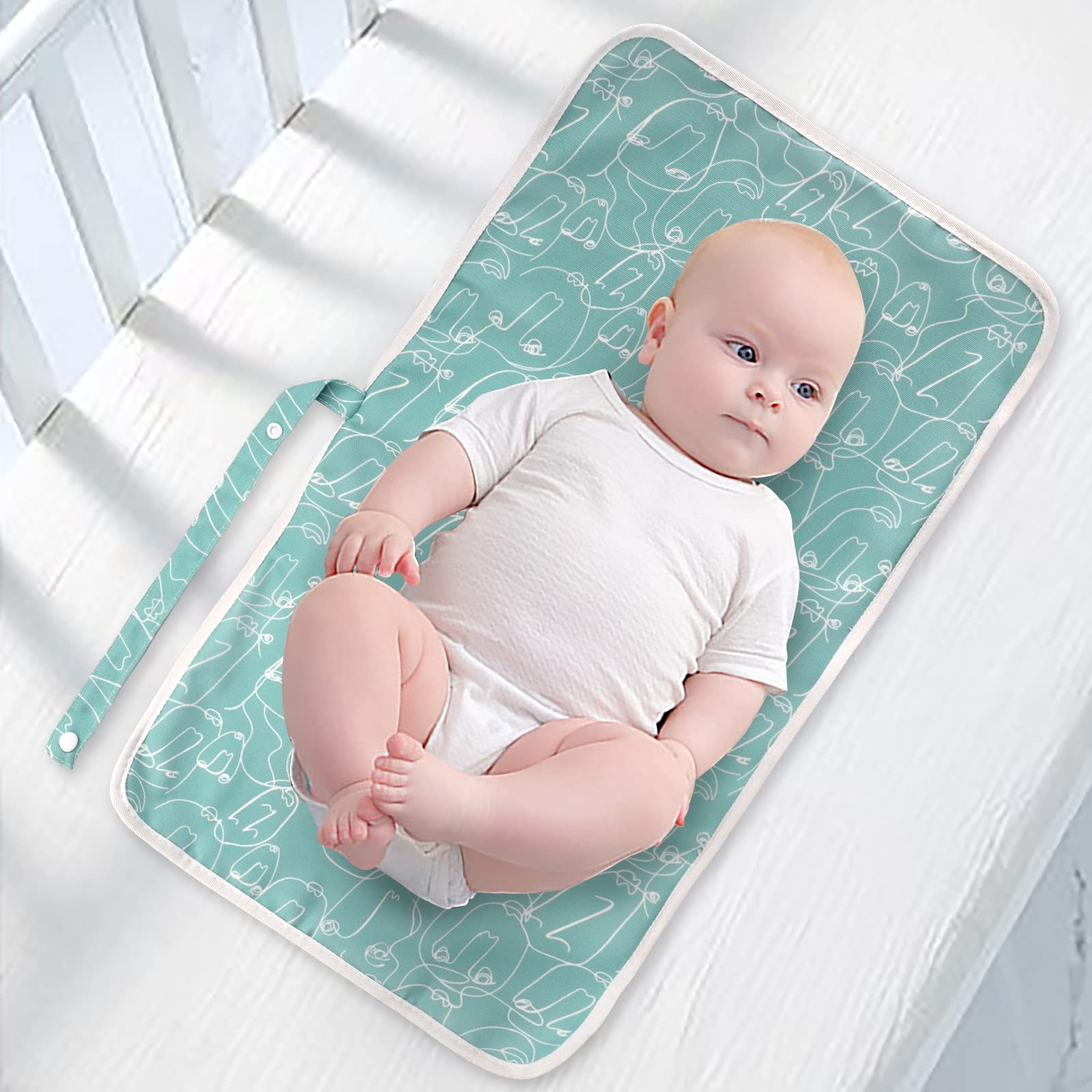 GREUS Portable Changing Pad,Reusable Baby Diaper Changing Pad Waterproof Travel Baby Changing Mat Foldable Baby Pad for Newborn Kids