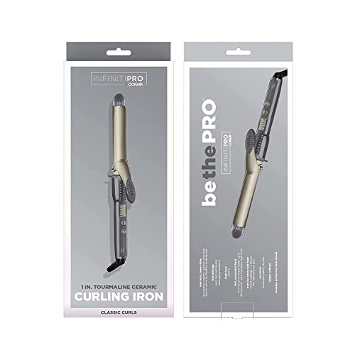 CONAIR INFINITIPRO Tourmaline 1-Inch Ceramic Curling Iron, 1-inch barrel produces classic curls β for use on short, medium, and long hair