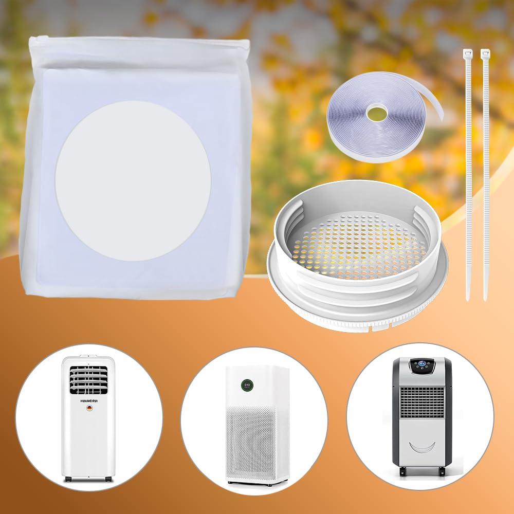 gulrear Portable Air Conditioner Window Seal Kit with Hose Connection Adapter 158"/400cm Portable A/C Window kit For Casement Windows Sealing AC Window Seal Vent Kit Hot Air Stop Air Exchange Guards…