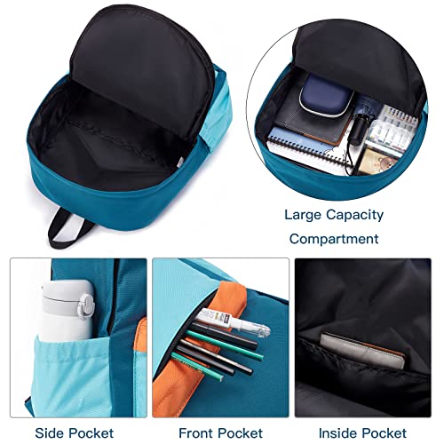 Telena School Backpack for Boys Lightweight Middle High School Backpack Bookbag for Teen Girls Boys Kids, Blue