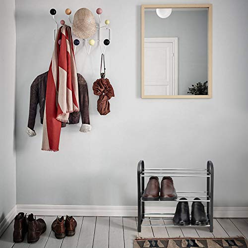 NiHome Compact 3-Tier Shoe Rack Organizer - Sturdy Metal Frame, Vertical Display Shelf for 6 Pairs of Shoes, Ideal for Closet, Hallway, Entryway, Living Room, Bedroom - Small Size, Lightweight (Black)