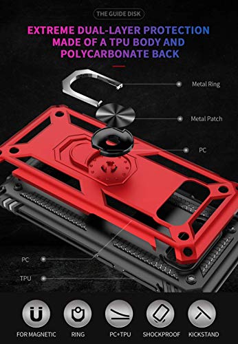 Military Grade Drop Impact for Samsung Galaxy S8 Plus Case(Galaxy S8+) 360 Metal Rotating Ring Kickstand Holder Built-in Magnetic Car Mount Armor Shockproof Case for Galaxy S8+ Phone Case (Blue)