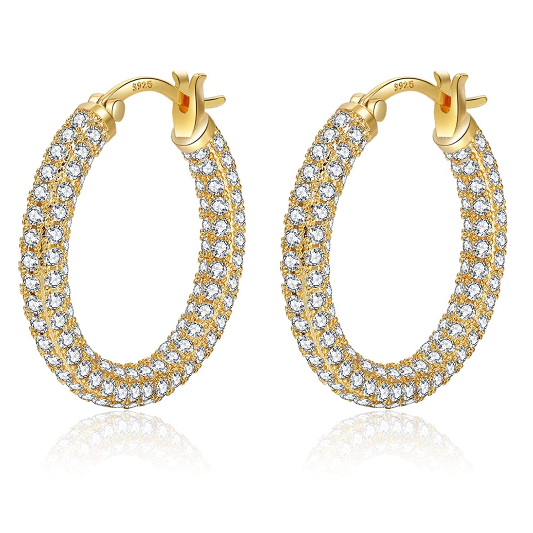 Cubic Zirconia Earrings for Women, Hypoallergenic Trendy Earing Aretes para Mujer