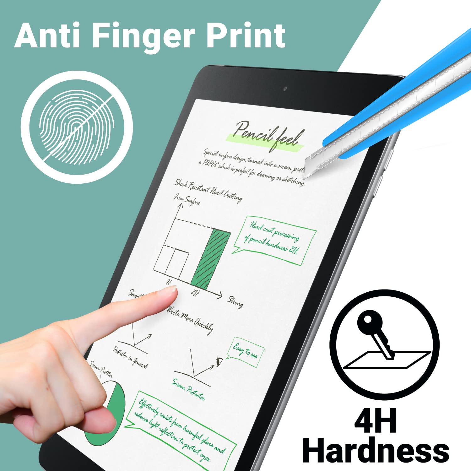 ELECOM Pencil Feel Screen Protector, Easy-Install, Bond type, Japan Made, iPad 7 8 (10.2", 2020,2019) Drawing/Notetaking/Anti-glare, Apple Pencil Compatible(TB-APB102-W)