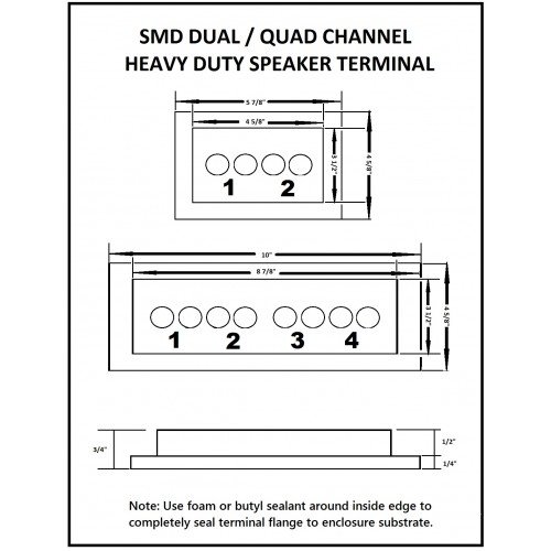 SMD 2 Channel Speaker Terminal (Stainless)