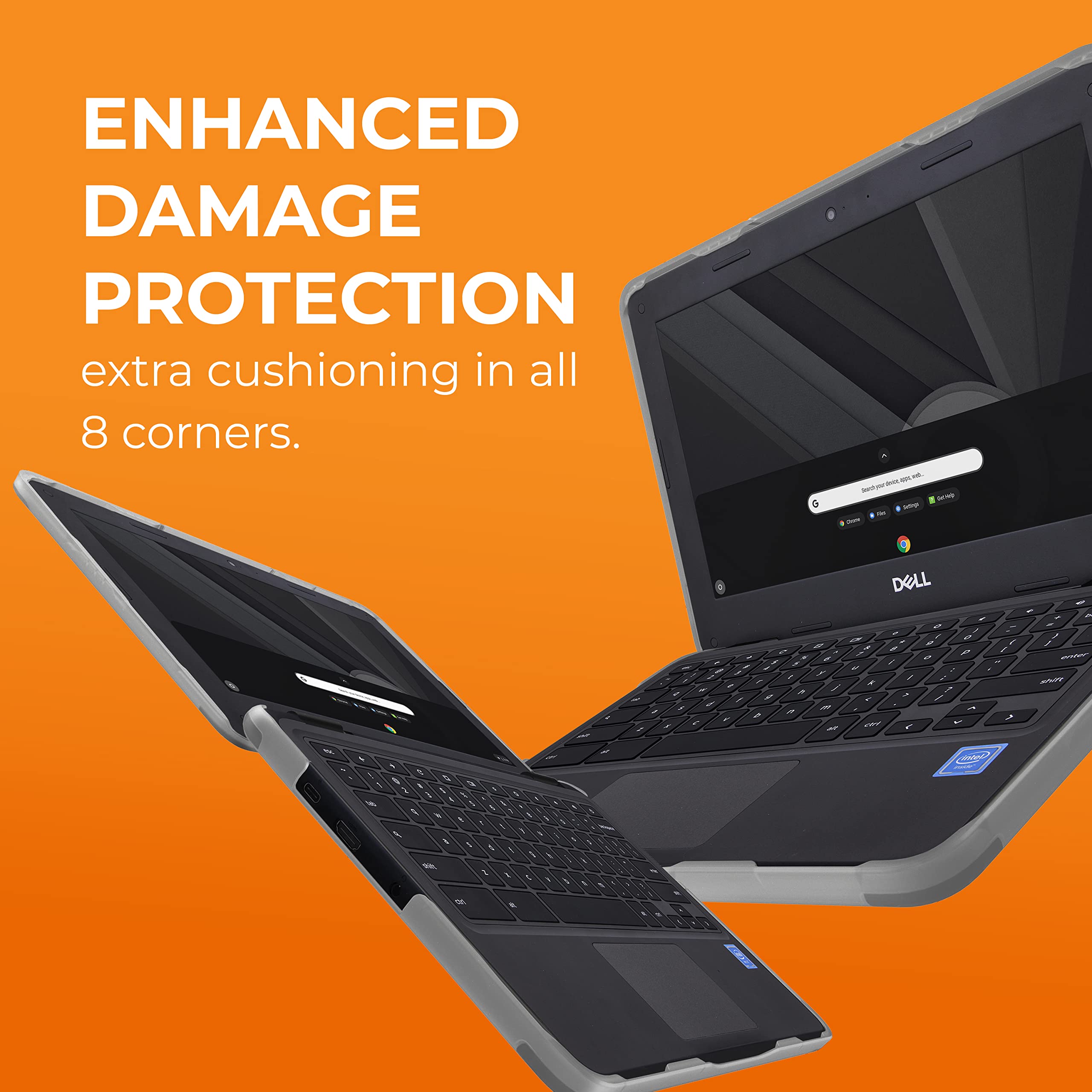 Gumdrop BumpTech Laptop Case Fits Dell Chromebook 3110/3100 (Clamshell) for K-12 Students, Teachers and Classrooms β Scratch and Bump Protection. Protective Hard-Shell Cover β Gray