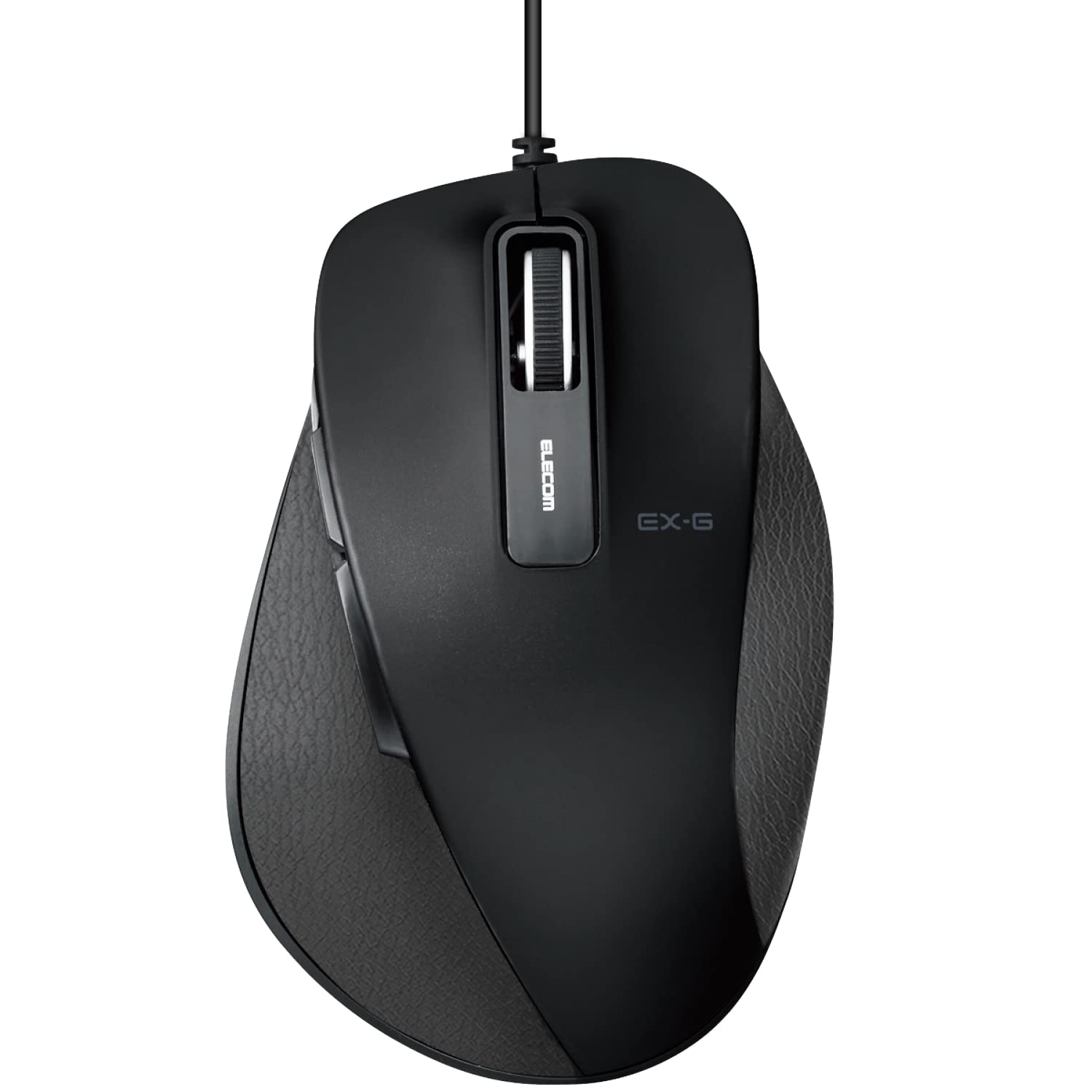 ELECOM USB Wired Mouse, Corded Mouse with Quiet, Silent Click, Ergonomic Design, 5 Button, for Windows and Mac, Medium Size (M-XGM10UBSBK-US)