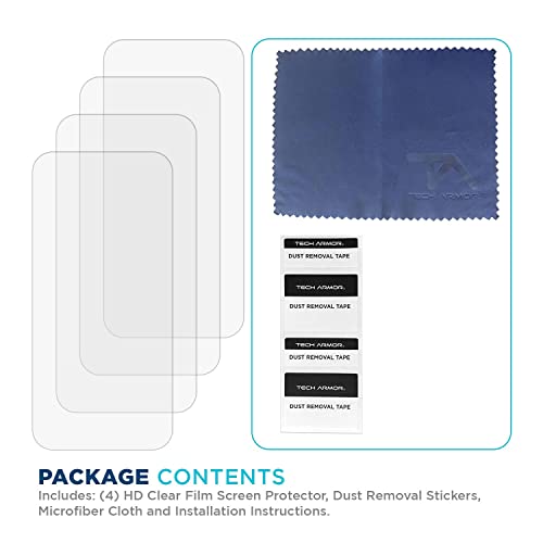 Tech Armor 4 Pack HD Clear Film Screen Protector Compatible for Apple NEW iPhone 14 Pro Max 5G 6.7 Inch 2022