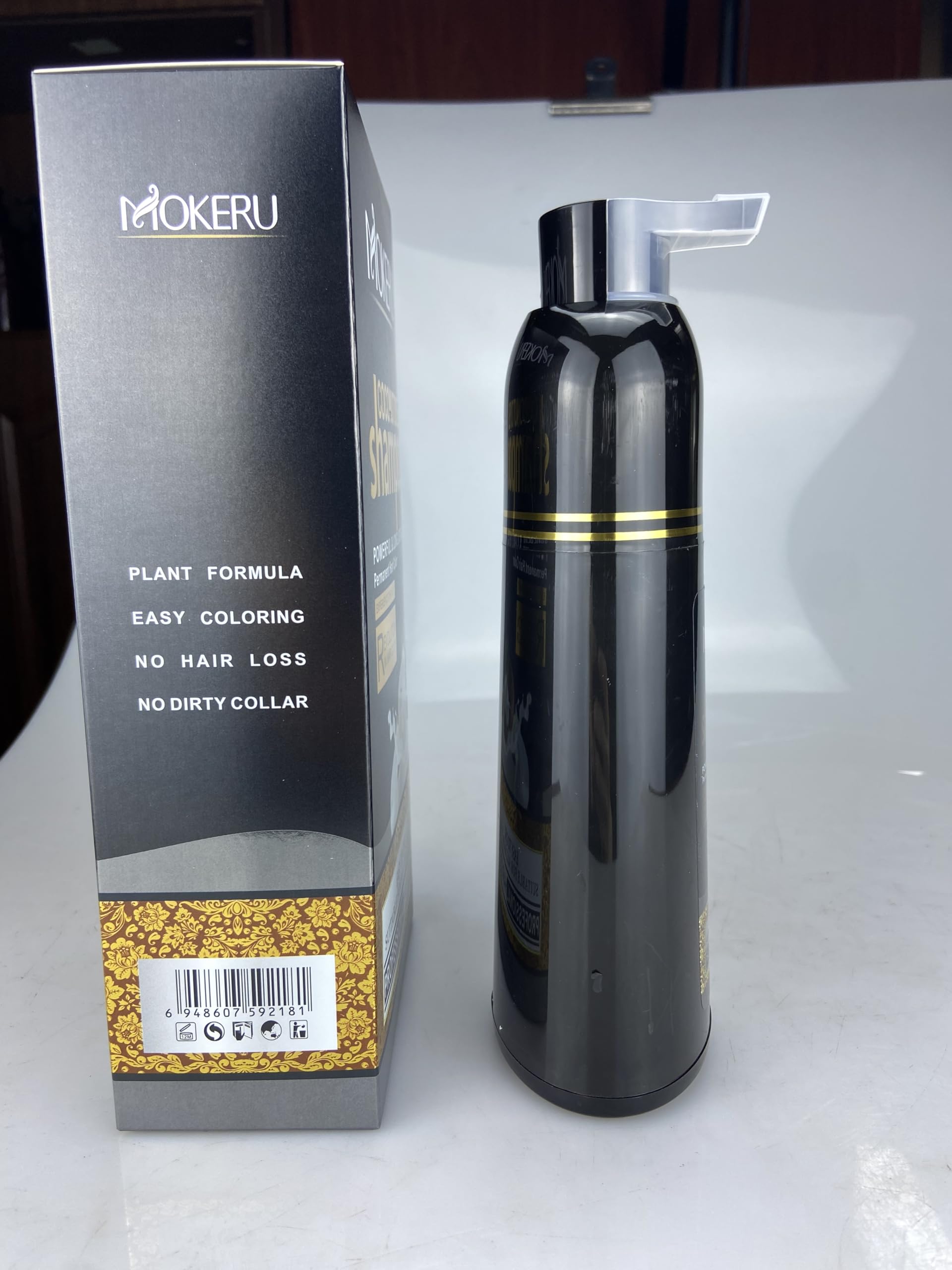 GURKOOYD Black Hair Dye Shampoo,Jet Black Hair Dye Permanent,Champoo Tinte Para Aclarar El Pelo Oscuro Platinado Matizador(Black)