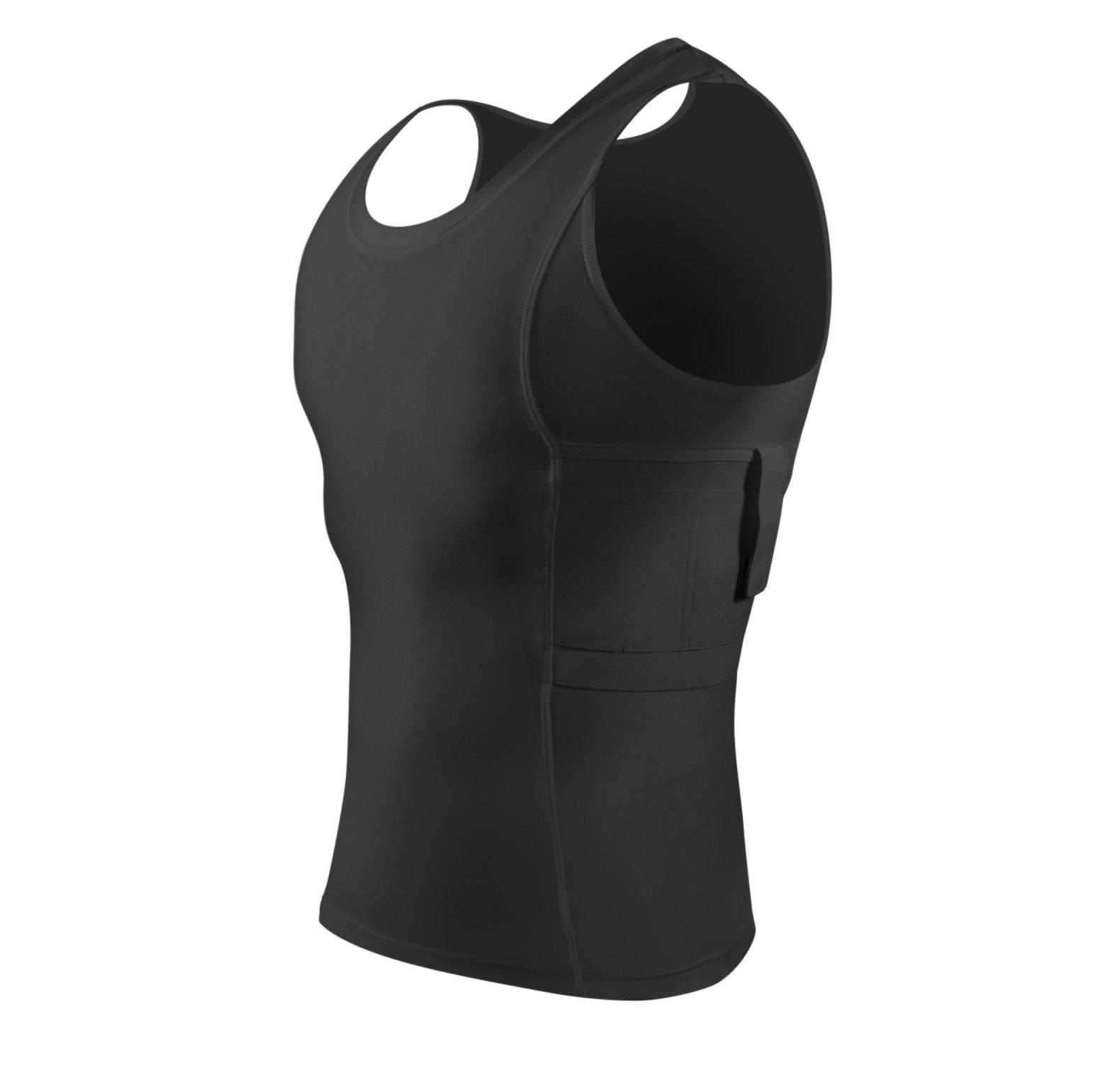 ConcealmentClothes Men’s Compression Undercover- Concealed Carry Holster Tank Top Shirt - 2 Pack- White and Black - X-Large