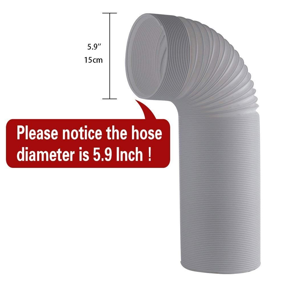 Zealor Universal Exhaust Hose Counterclockwise Threads for Portable Air Conditioner (5.9 Inch Diameter)