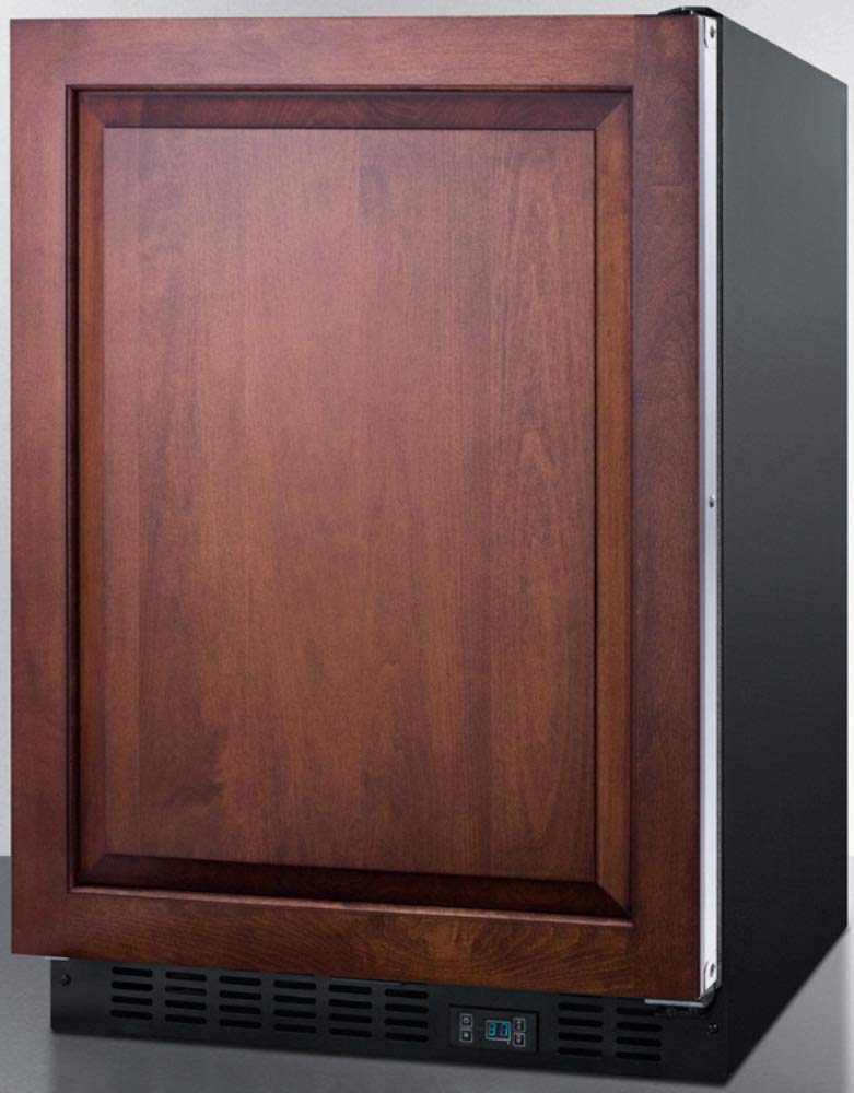 Summit Appliance SCR610BLSDIF Built-in Undercounter Commercial All-Refrigerator with Stainless Steel Interior, Auto Defrost, Panel-Ready Door, Digital Controls, Lock and Black Cabinet