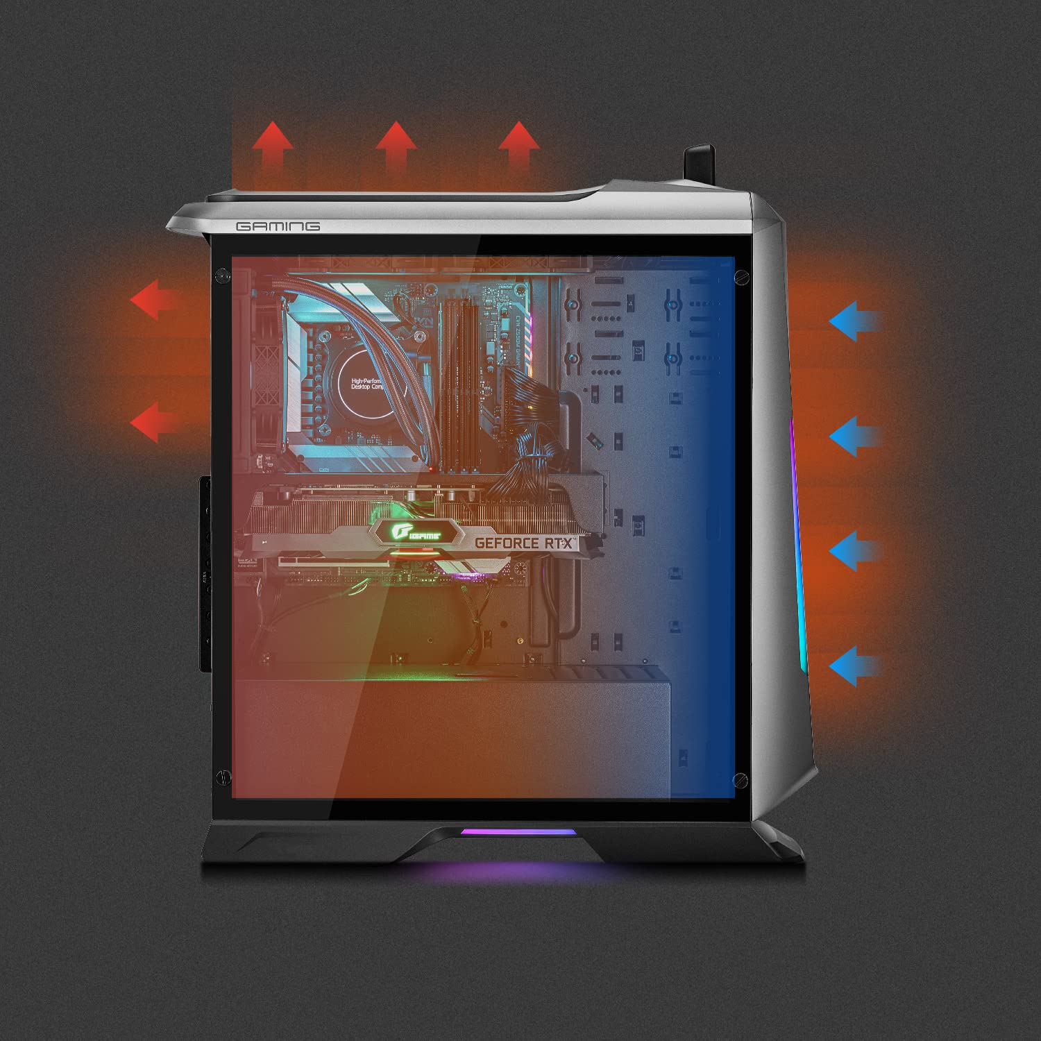 Segotep M600 Mid-Tower ATX Gaming PC Case w/Fantasy ARGB Skylight & ARGB Front Panel, Separate Magnetic Power Switch, USB 3.0 Tempered Glass Phantom Black Computer Case