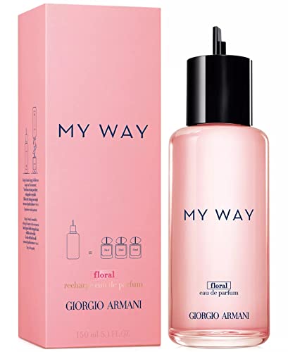 Giorgio Armani My Way Floral for Women Eau de Parfum Spray Rechargeable Bottle, 5.1 Ounce