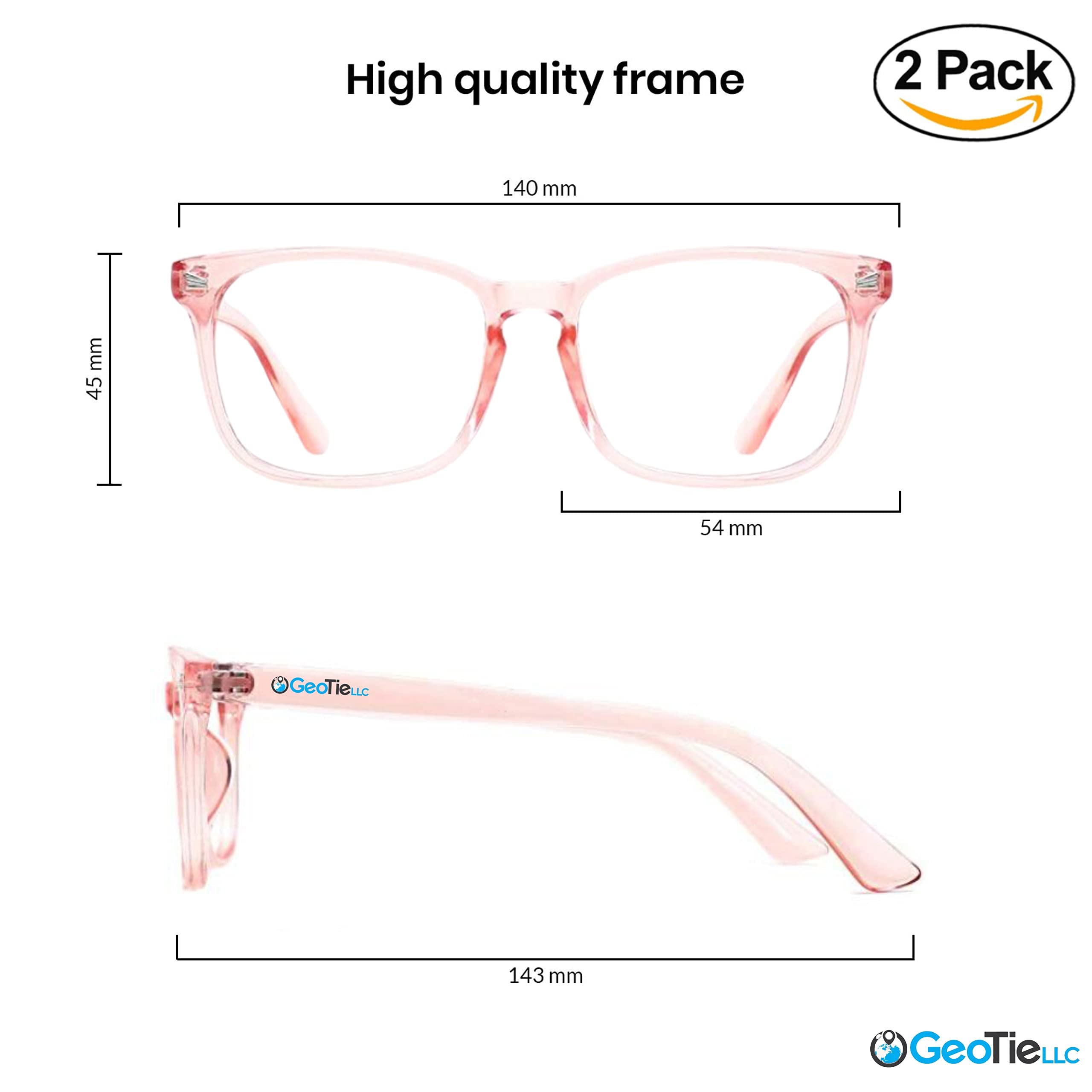 Clear Pink - Womens Blue Light Blocking Glasses - for Women - Bluelight - Sleep Better - UV Protection