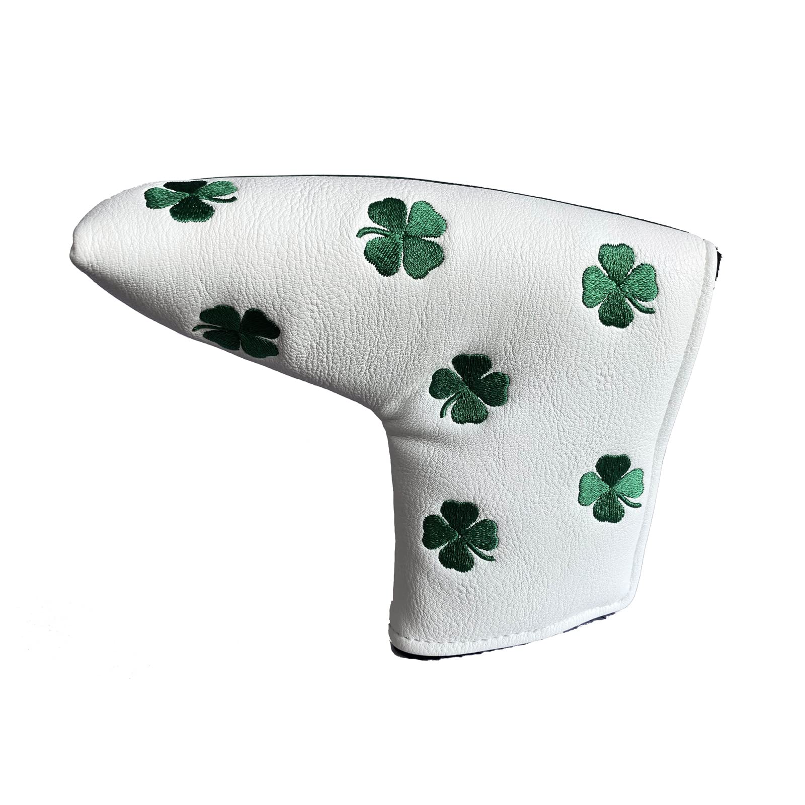 Egretgolf Golf Blade Putter Cover Headcover Clover Embroidered Head Covers with Magnetic Closure Fits All Brands, green