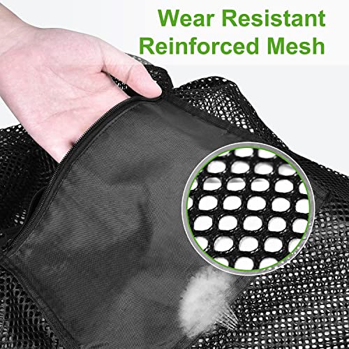 OTraki 28 x 36 inch Mesh Laundry Backpack Bag, Large Travel Laundry Bags with Shoulder Straps, Heavy Duty Drawstring Mesh Bag for Clothes Sports Soccer Ball Dorm Room Essentials (Black)