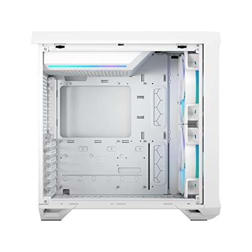 Fractal Design Torrent Compact RGB White - Clear Tint Tempered Glass Side Panel - Open Grille for Maximum air Intake - Two 180mm RGB PWM Fans Included - Type C - ATX Airflow Mid Tower PC Gaming Case