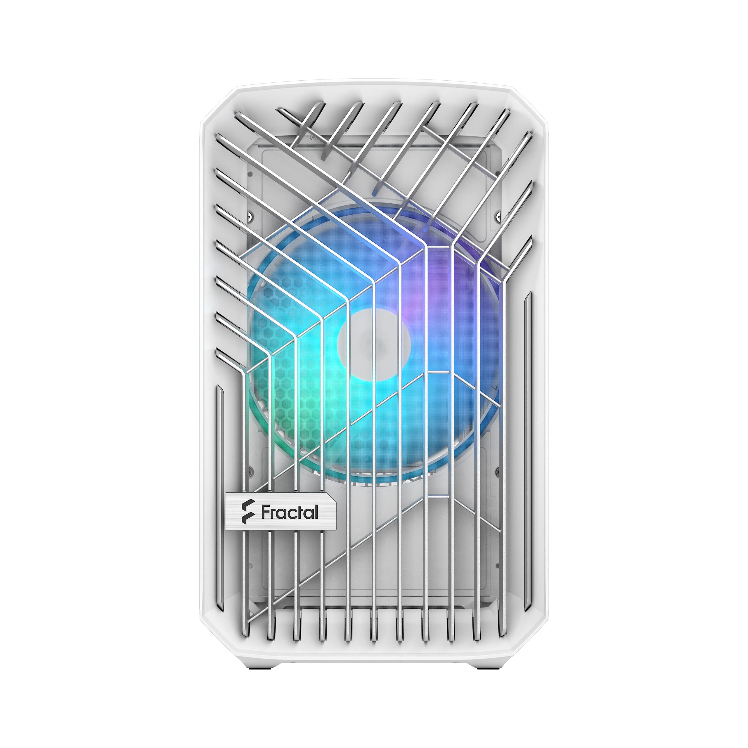 Fractal Design Torrent Nano RGB White - Clear Tint Tempered Glass Side Panel - Open Grille for Maximum air Intake - 180mm RGB PWM Fan Included - Type C - mITX Airflow Mini Tower PC Gaming Case