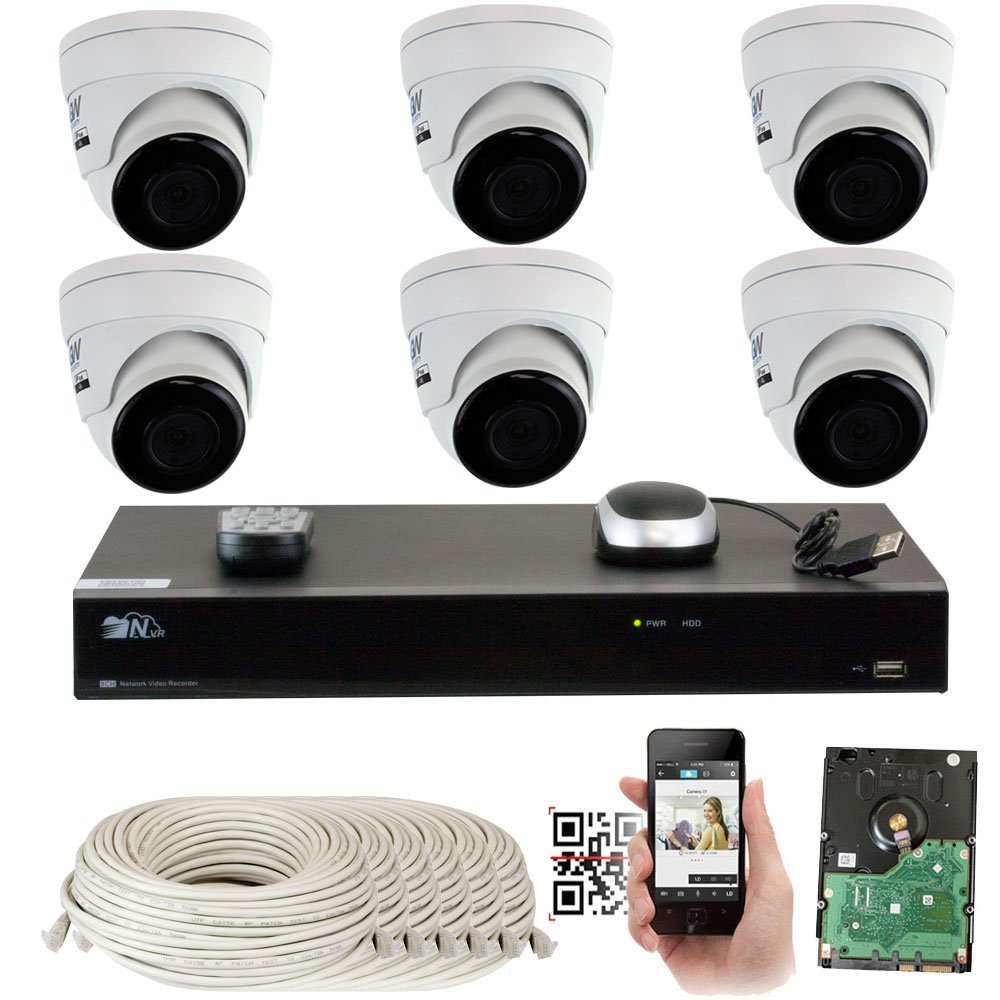 GW 1080p@30fps 16 Channel Security Camera System with 16 2MP 2X Optical Zoom CCTV IP Indoor Cameras