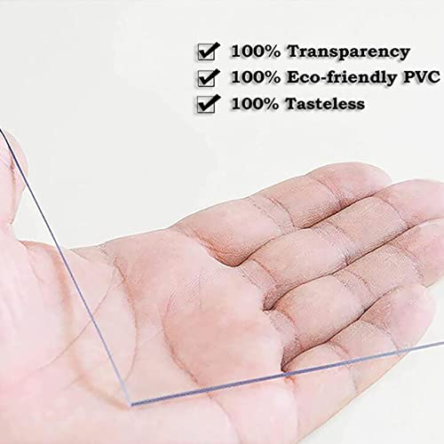 Clear PVC Desk Chair Mat Clear Vinyl Runner Rug for Hard Wood/Tile Floor, Extra Long Plastic Hallway Carpet Protector, Door Mats, Can Be Cut, Indoor Outdoo,1.5mm Thick,75/95/115/135/155cm Wide for Off