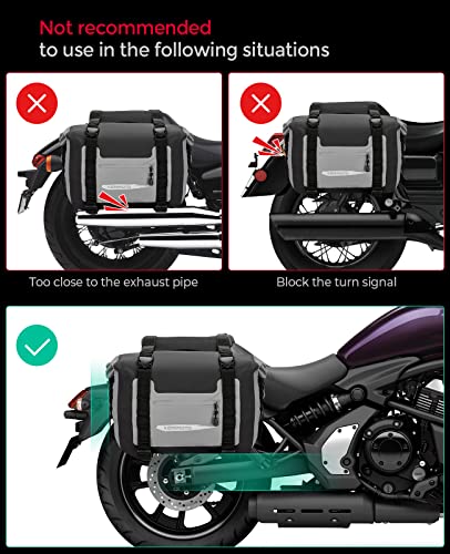 KEMIMOTO 50L Motorcycle Saddlebags with 30L Motorcycle Saddlebags
