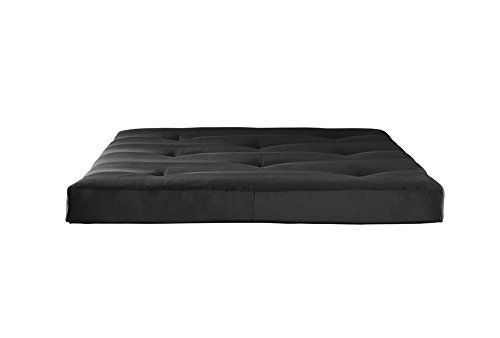 DHP Carson 6 Inch Thermobonded High Density Polyester Fill Futon Mattress, Black