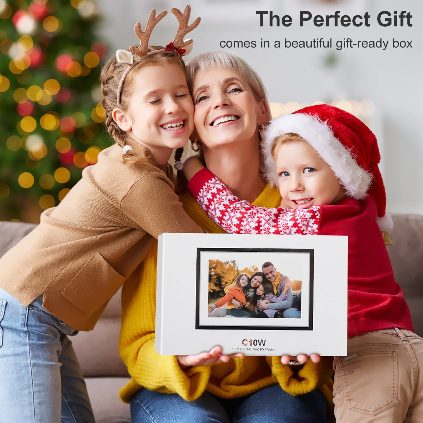 Frameo Digital Frame WiFi 15.6, MARVUE Vision 15 WiFi Electronic Digital Picture Frame Smart Touch Screen Large Frameo &16GB Storage,Easy Setup to Share Video and Photos from Phone
