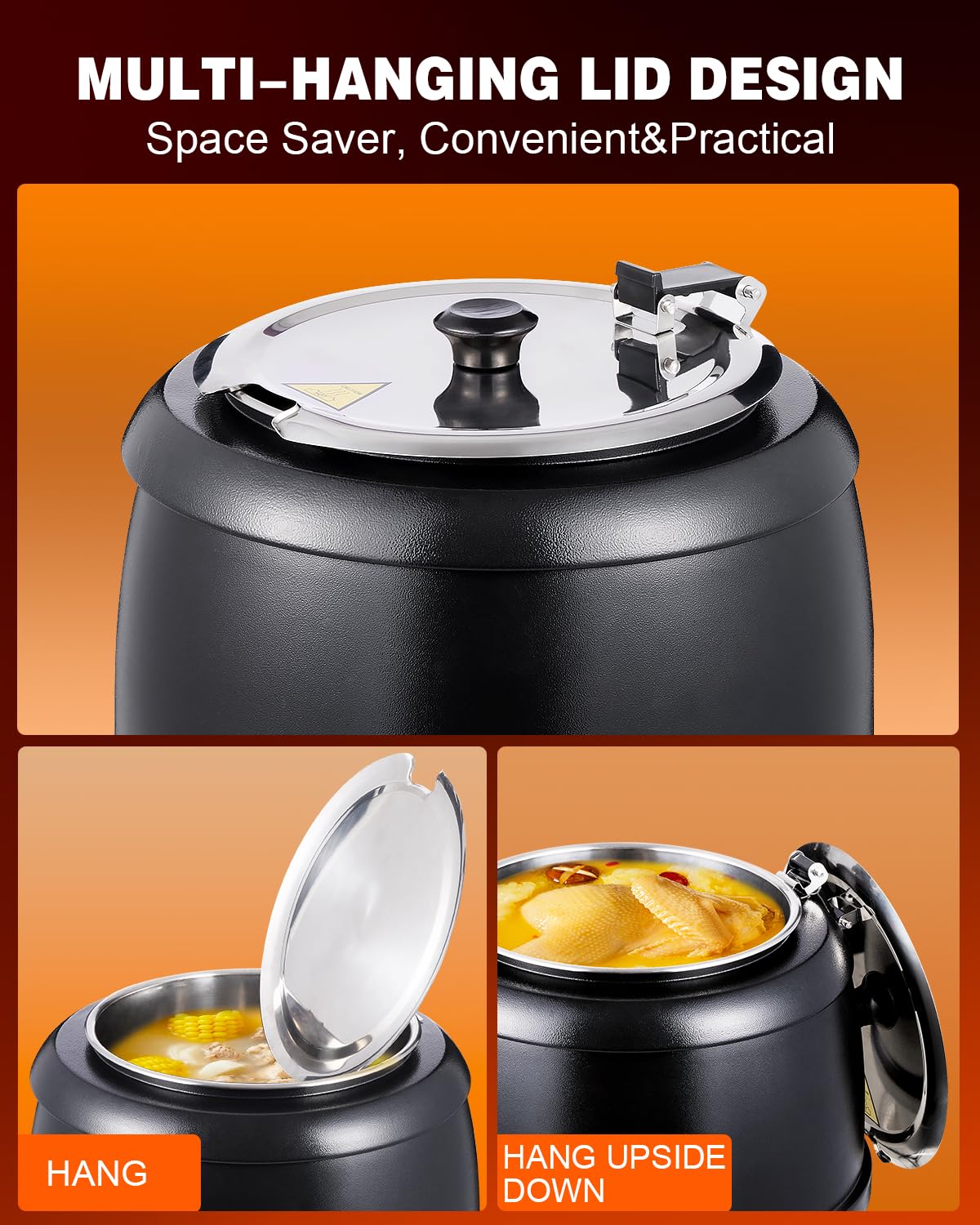 JIVGDN Soup Warmer Commercial (10QT)