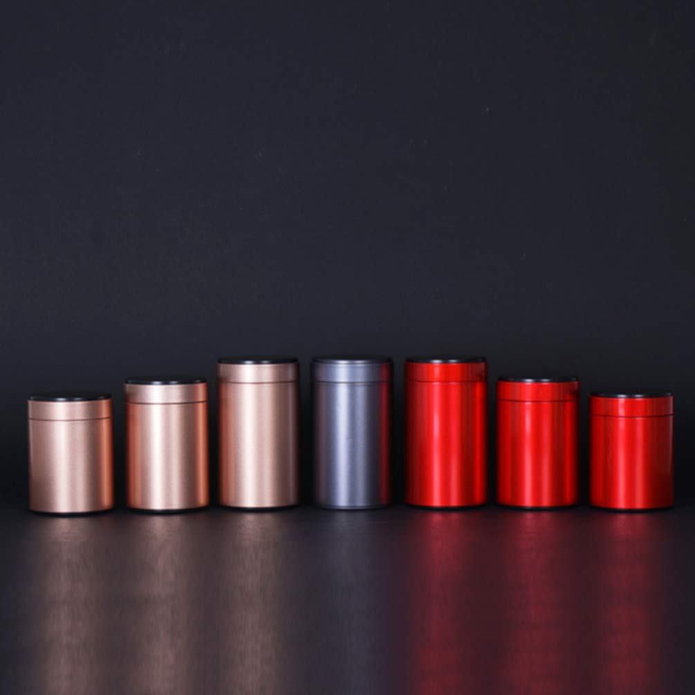 EXCEART 3PCS Stainless steel canister sets cereal container great for sugar coffee tea flour storage (Red)