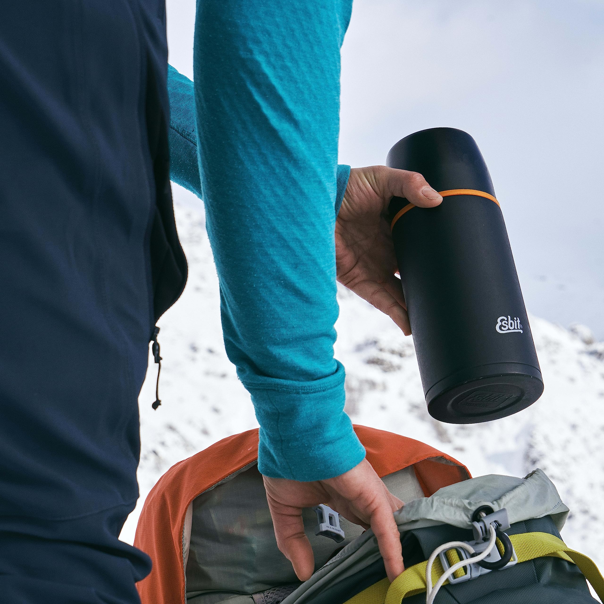 Esbit Stainless Steel Vacuum Flask with Double-Wall Insulation and Drinking Mug Lid - 0.75 Liter