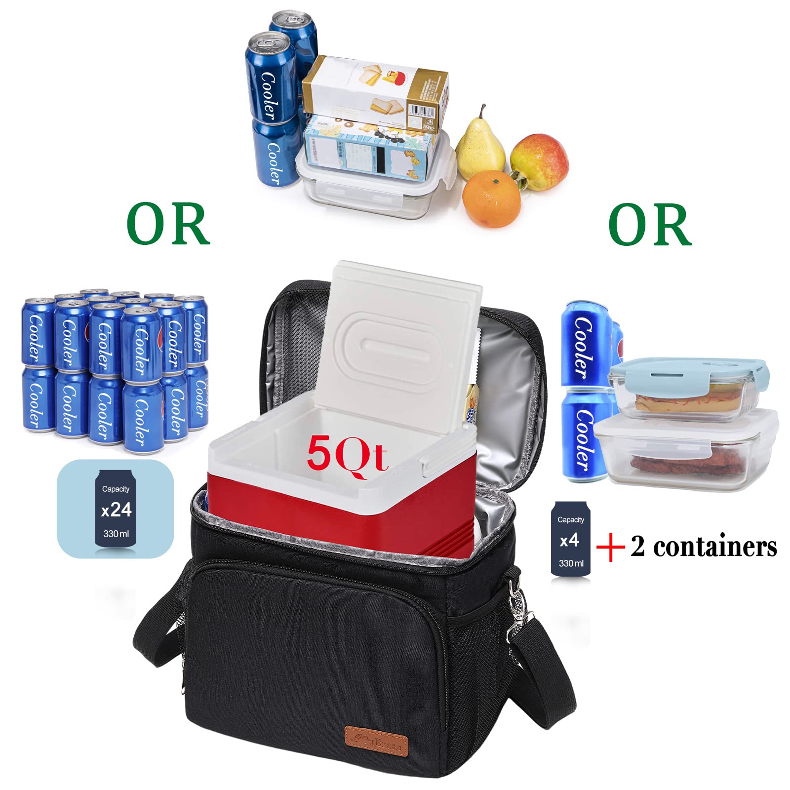Expandable Cooler Bag - Mini Collapsible Travel Cooler for Car Road Trips Picnic Camping Hiking, Leak Proof Insulated Cooler Bag for Shopping, Reusable Portable Soft Cooler Bag for Airplane, Gray