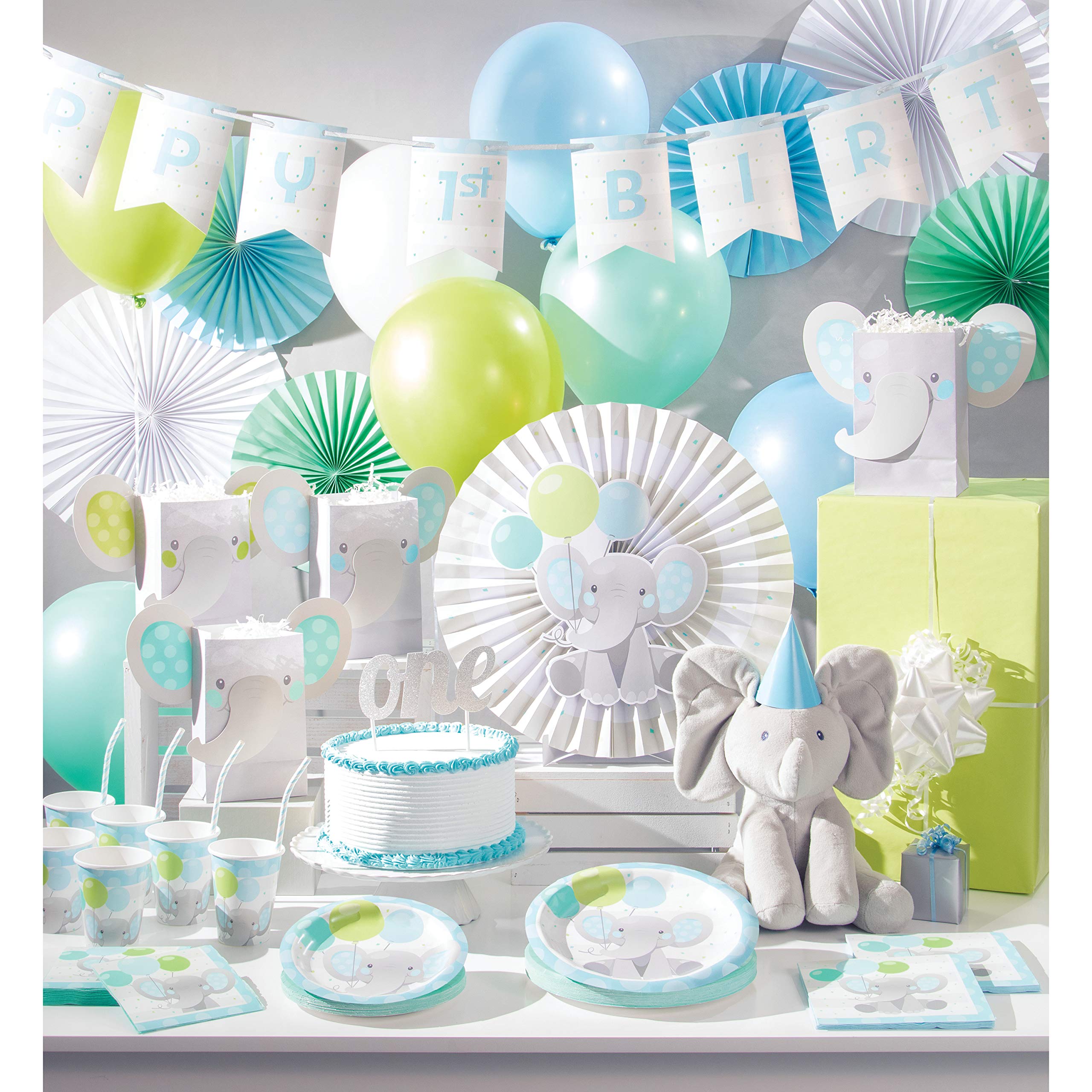 Creative Converting Enchanting Elephants Boy Mylar Balloon, 1 ct, Multi-color, 35" x 21"