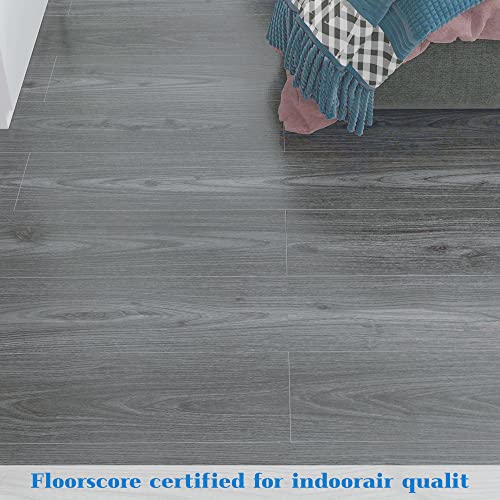 Peel and Stick Floor Tile, 36 Pack 54 Sq.Ft,Vinyl Flooring Tiles Wood Plank Sheet,Self-Adhesive DIY Flooring for Bathroom,Kitchen,Bedroom, Living Room, (36" x 6",Nature Grey)