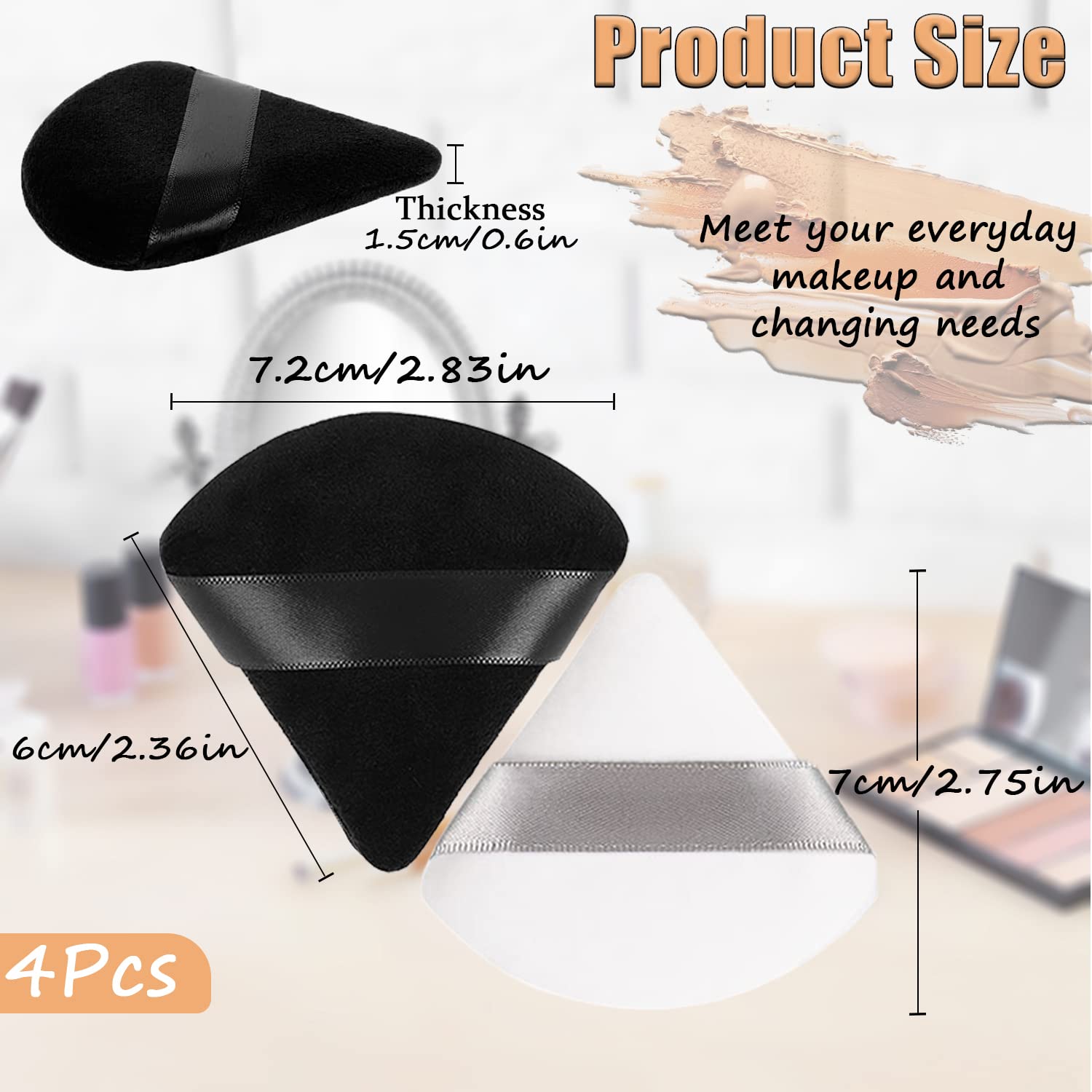 Heatless Hair Curler Face Makeup Soft Triangle Heatless Hair Curler - forOvernight Heatless Curls, Washable Reusable Wedge Shape Velour Cosmetic Sponge Makeup Tool