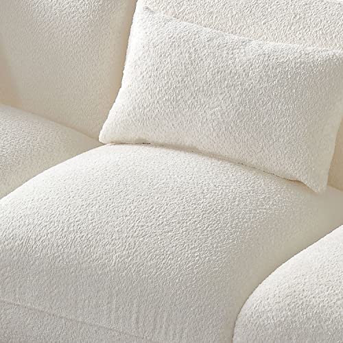 kevinplus 109.8'' Boucle Cloud Sofa Couch Modular Sectional Sofa Couch for Living Room, Modern Contemporary Futon 4-Seat Sofa Couch for Apartment Office Studio, Beige