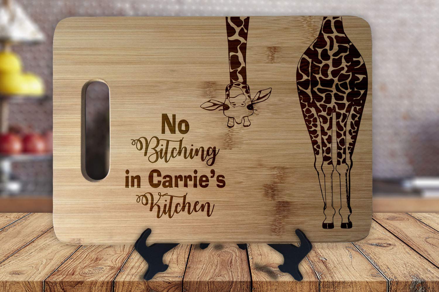 Giraffe Kitchen Cutting Board Wedding Gift Personalized Personalized Cutting Board Engagement Bamboo Cutting Board Chopping Block