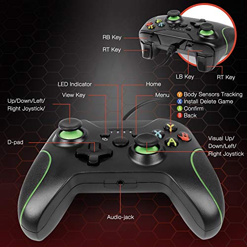Controller for Xbox One,USB Wired PC Controller Gamepad Joystick for Xbox One, Windows 7/8/10 with 7.2ft Cord, Dual-Vibration Turbo, Trigger Buttons
