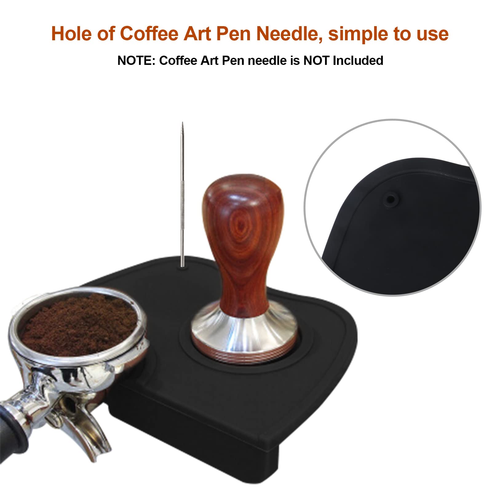 Espresso Tamper Mat, Food Safe Silicone Coffee Tamp Mat Anti-Slip, Corner Tamping Pad Non-Slippery Soft Odorless Holder Pad Black for Barista Tool Home Kitchen Office Bar Shop Worktop by BooTaa