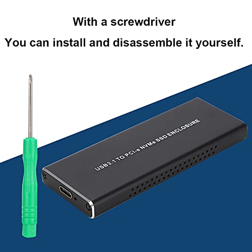 Garsentx M.2 NVME to USB3.1 Portable Metal Hard Disk Box M2 SSD PCIE to Type C SSD Enclosure for Converting SSD Solid State Drives to Type C Interfaces