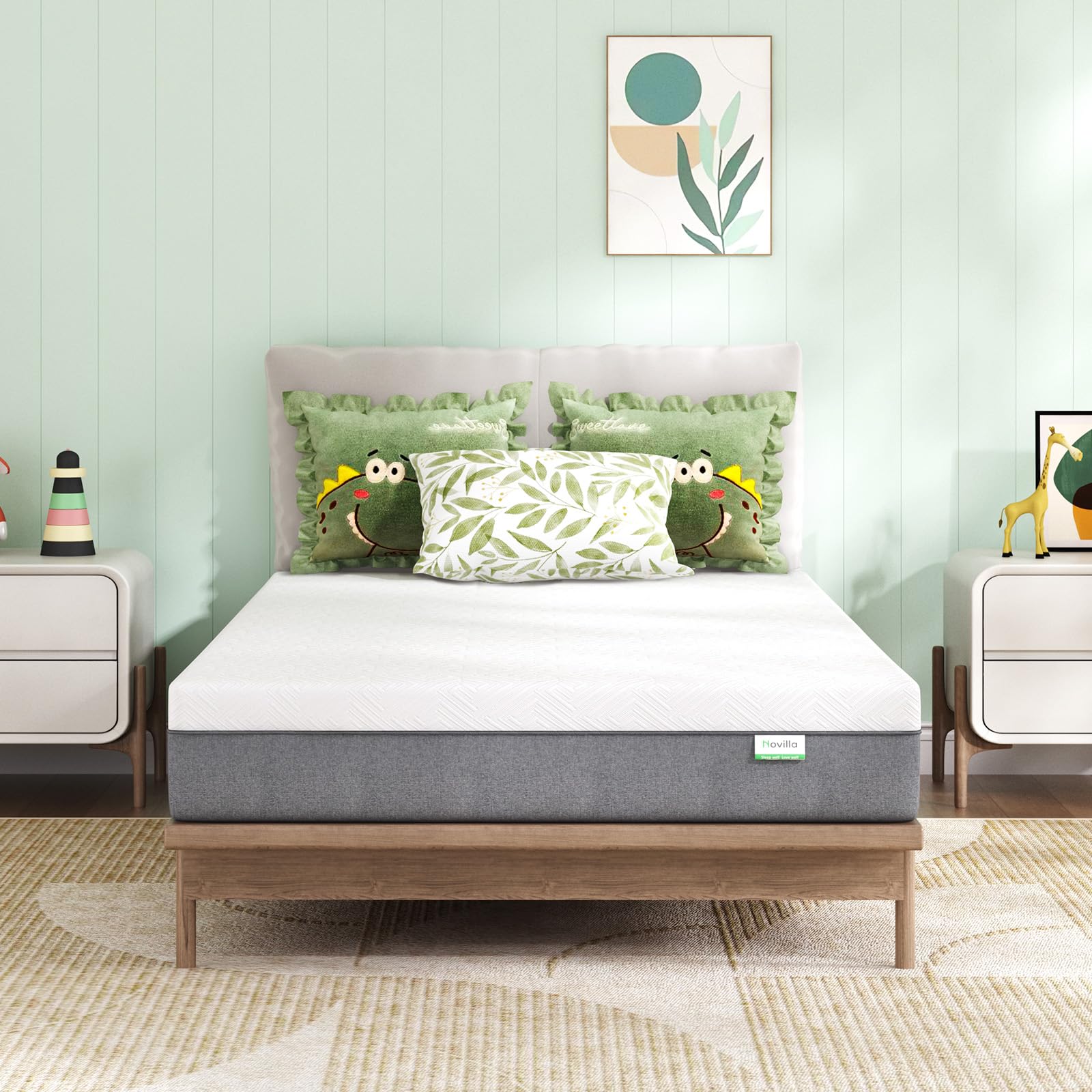 Novilla Twin XL Mattress, 6-Inch Gel Memory Foam Mattress for Cool Sleep & Pressure Relief,Medium Firm XL Twin Size Mattress in a Box, Bliss