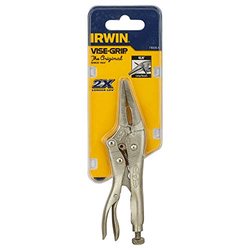 IRWIN VISE-GRIP Original Locking Pliers, Long Nose, 4-Inch (1602L3),Silver,100mm